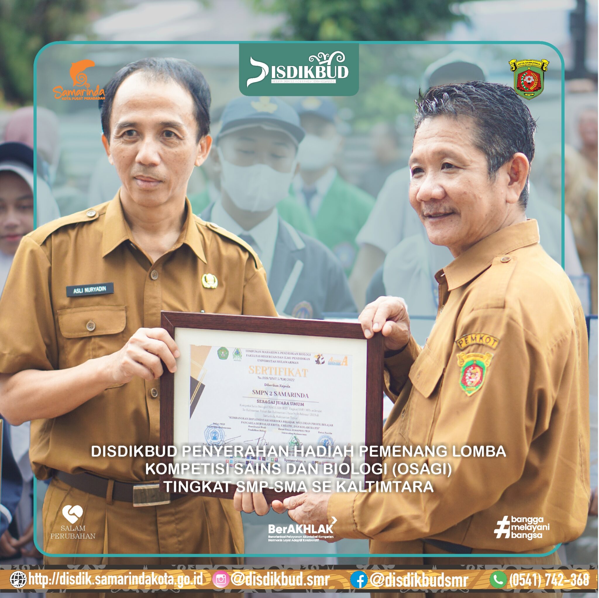DISDIKBUD Penyerahan Hadiah Pemenang Lomba Kompetisi Sains Dan Biologi ...